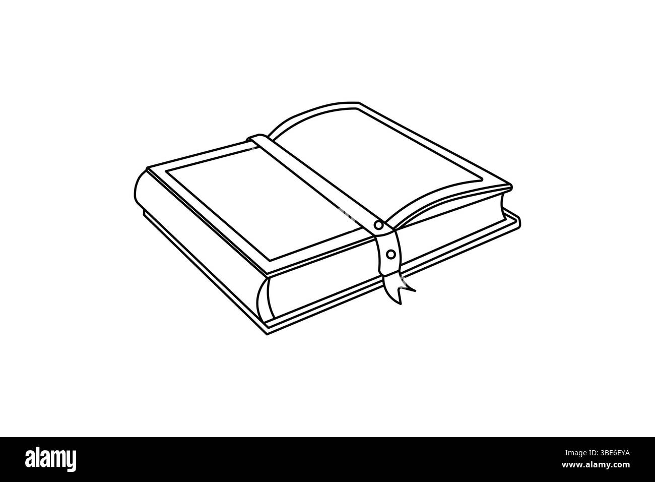 Book single line drawing of an open book on a white background Stock ...