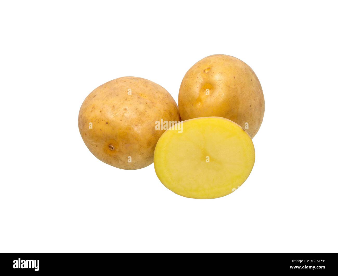 Potato and Half Potato. Pile of potatoes, isolated on white background ...
