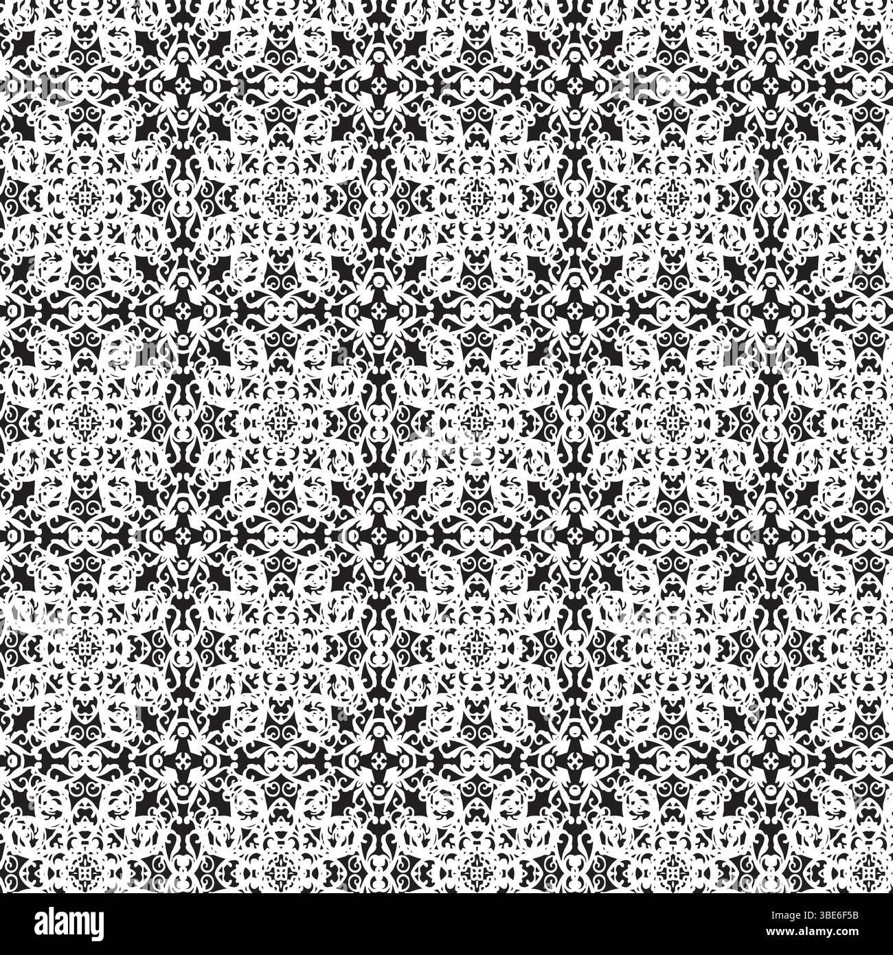 Intricate black and white geometric pattern seamless texture background ...