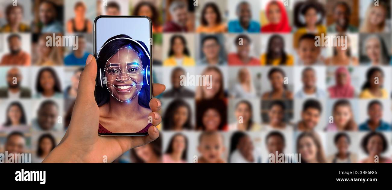 Face recognition for smartphones hi-res stock photography and images ...