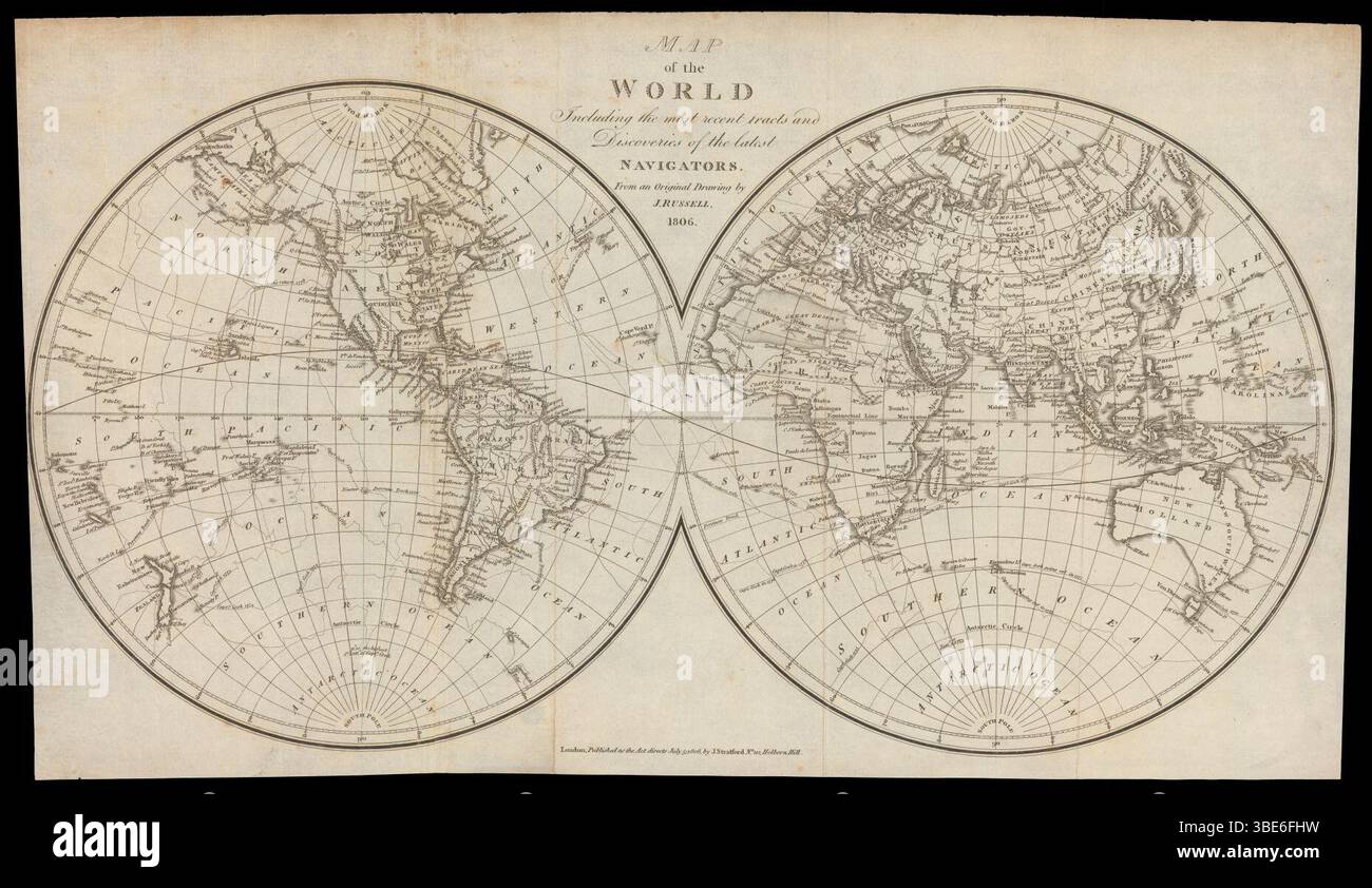 John Russell, Map of the world including the most recent tracts and ...