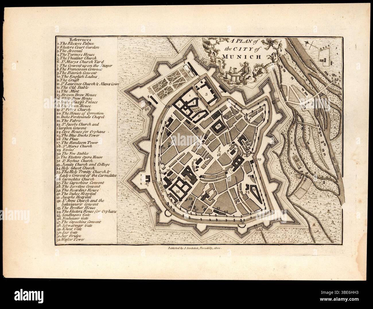 John Stockdale, A plan of the city of Munich Stock Photo - Alamy
