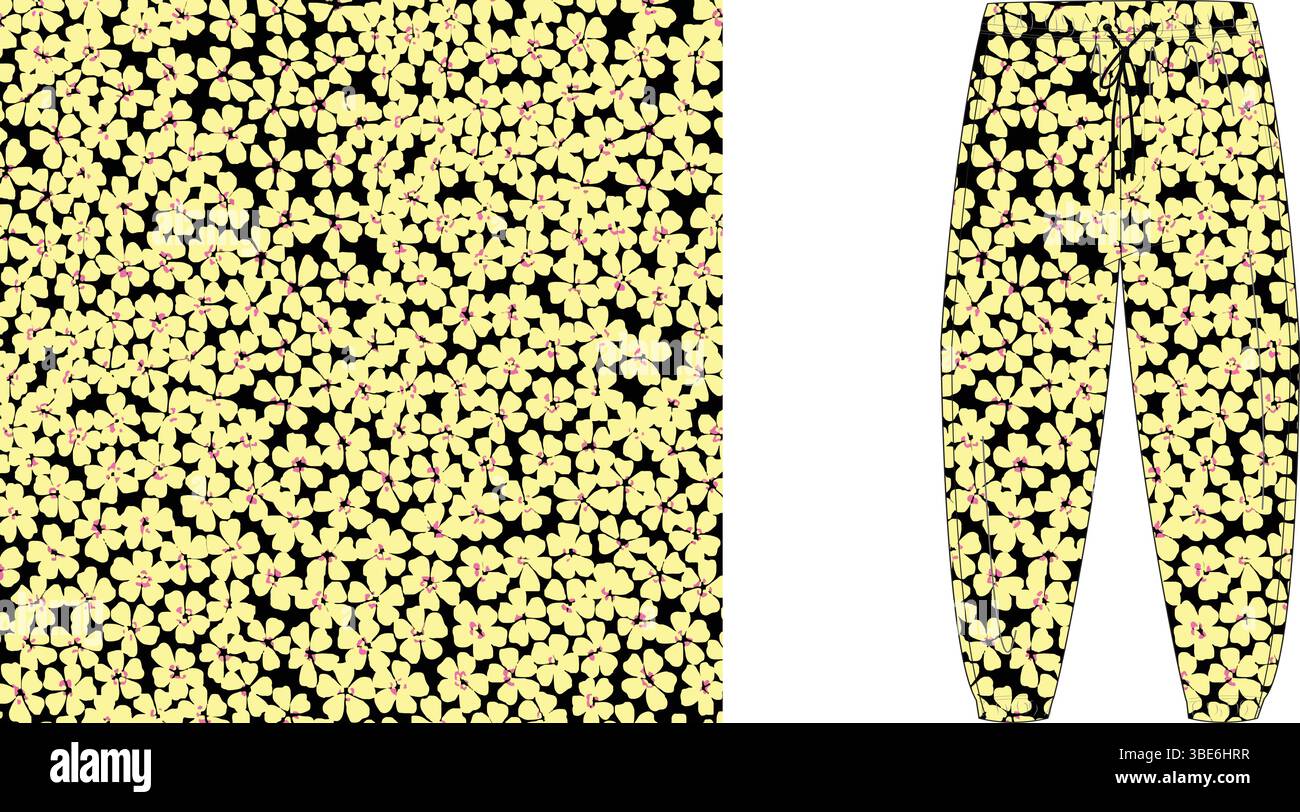 Tiny black flowers Stock Vector Images - Alamy