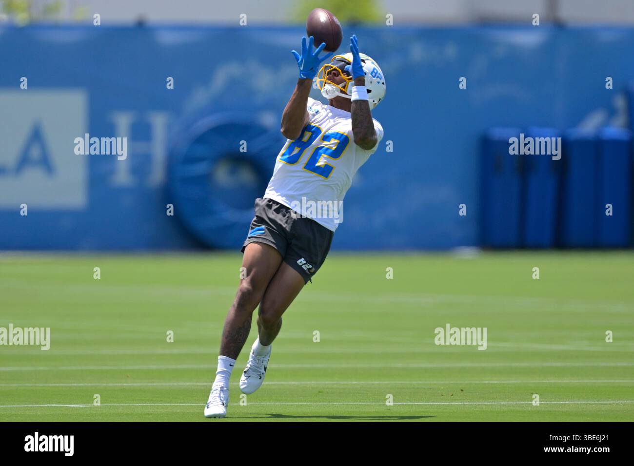 Los Angeles Chargers wide receiver Brenden Rice catches a pass during ...