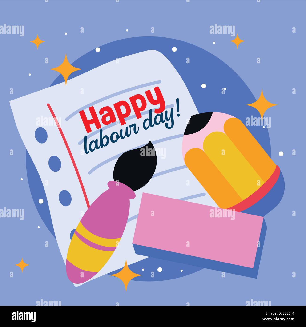 Colorful art supplies in Stock Vector Images - Alamy