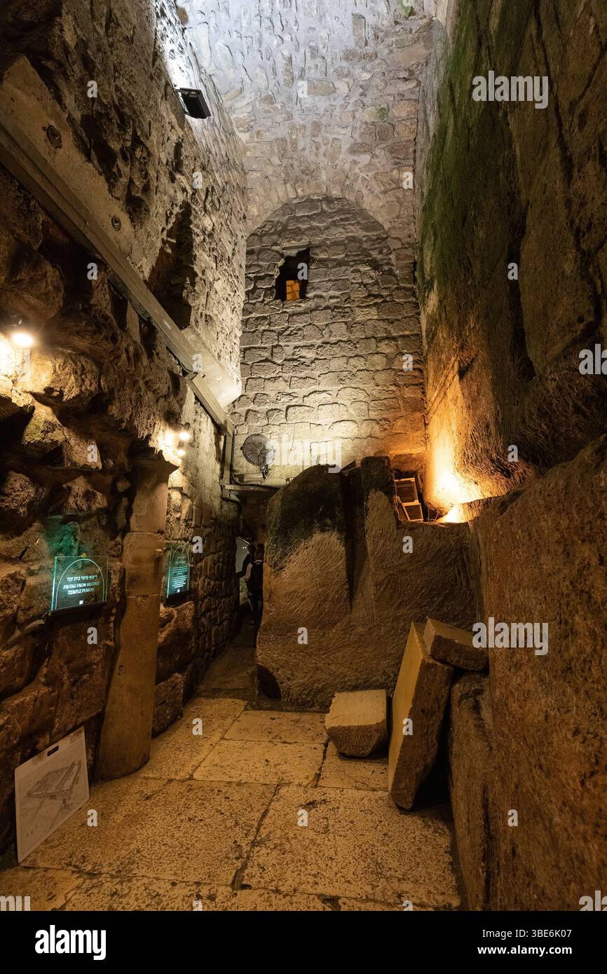 Jerusalem, Israel - October 13, 2017: Western Wall underground Tunnel ...