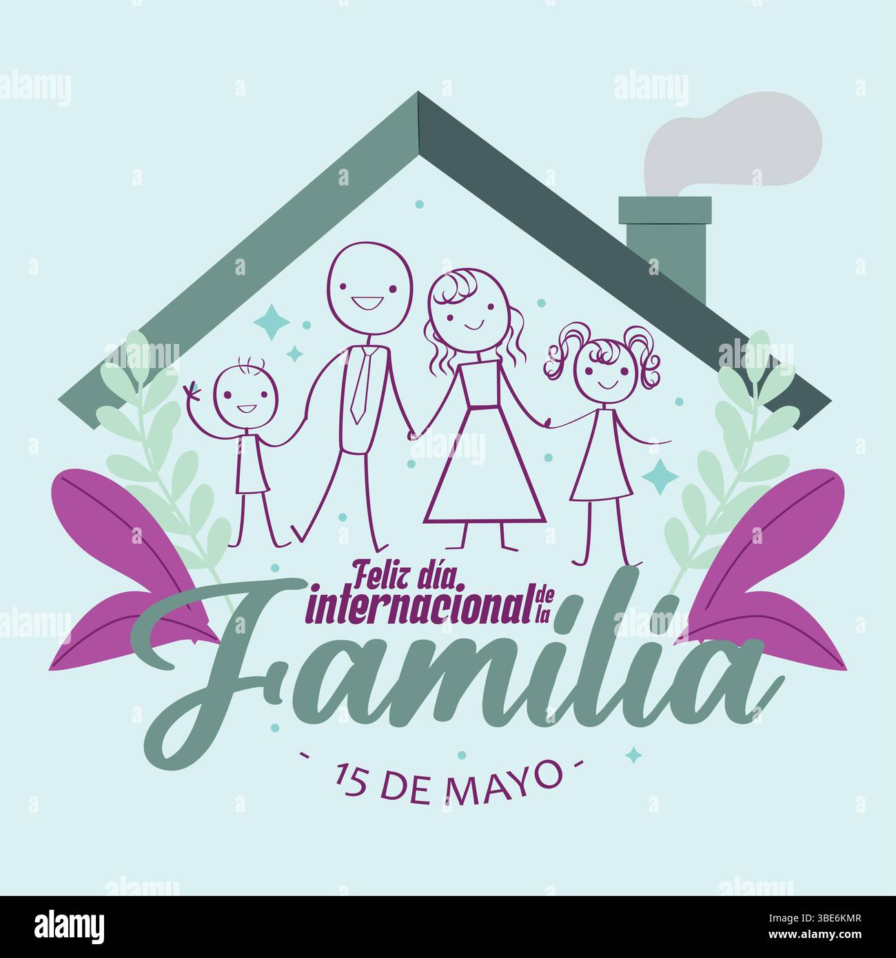 Stick family house. Vector Stock Vector Image & Art - Alamy