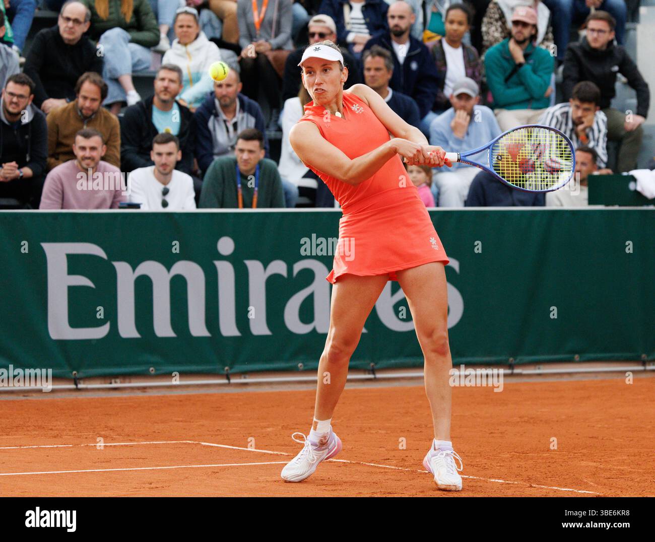 Paris, France. 27th May, 2025. Belgian Elise Mertens pictured in action ...