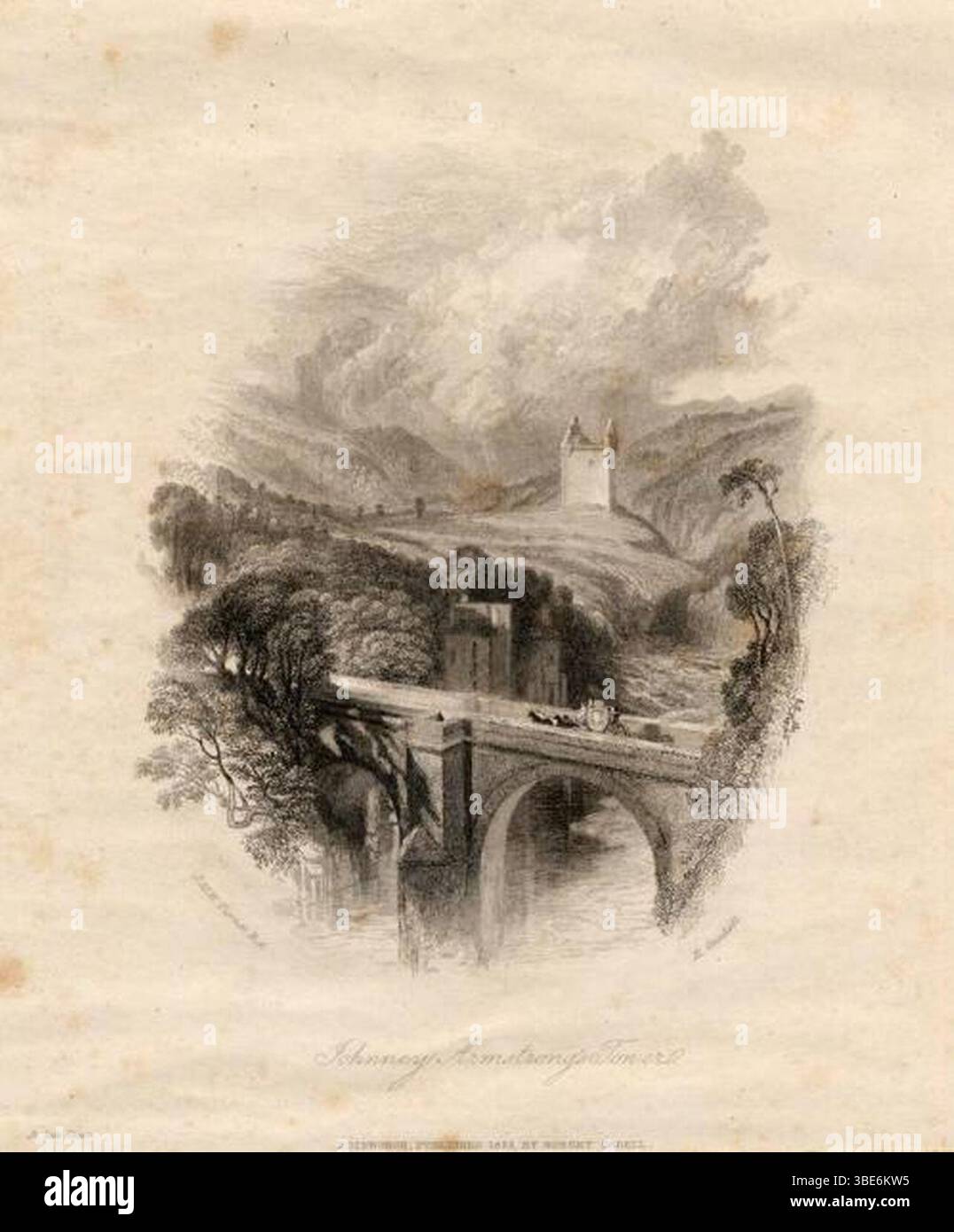 Johnny Armstrong's Tower by Edward Goodall - Edward Goodall Stock Photo ...