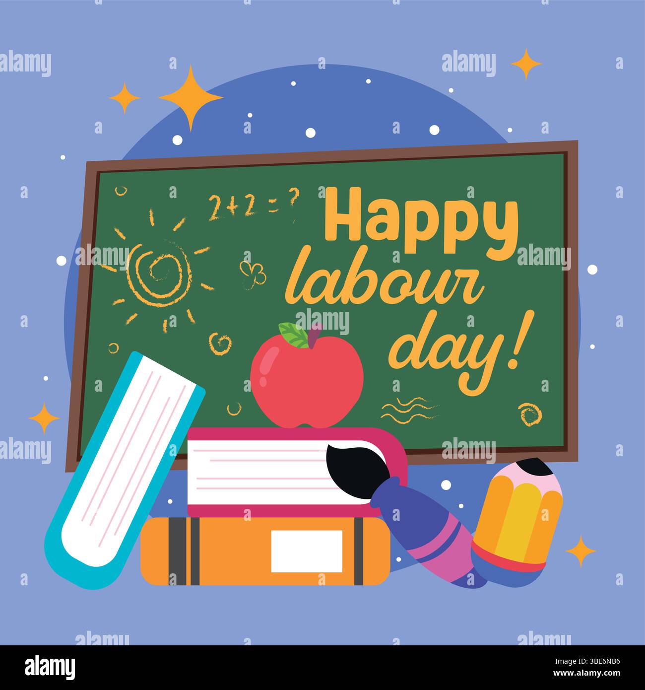 Labour Day classroom chalkboard. Vector Stock Vector Image & Art - Alamy
