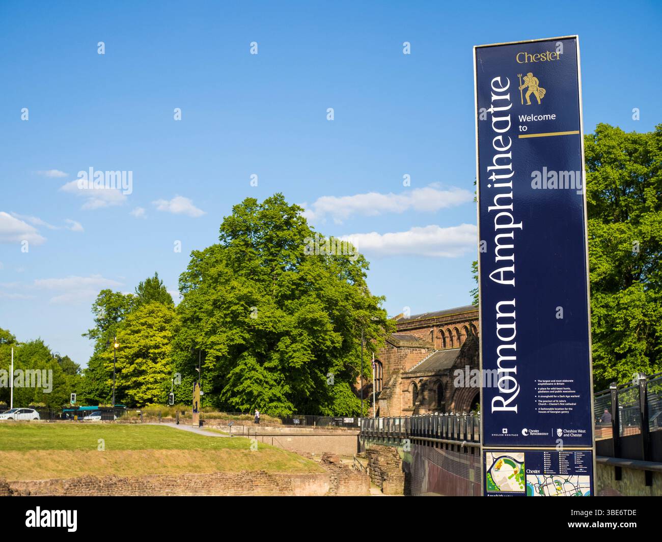 Welcome to Chester, Sign for the Roman Amphitheatre, Chester, Cheshire ...