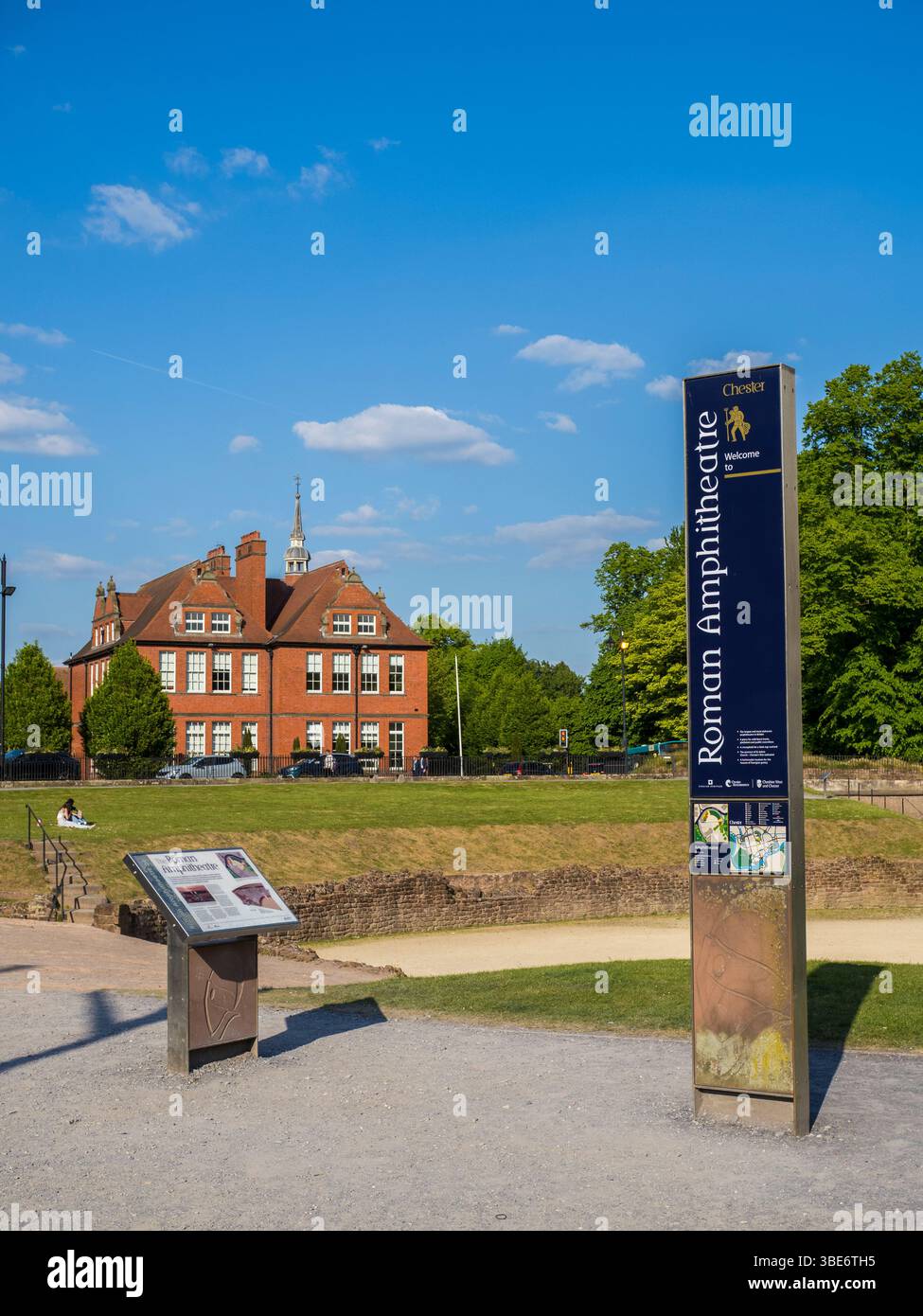 Relaxing at the, Roman Amphitheatre, Chester, Cheshire, England, UK, GB ...