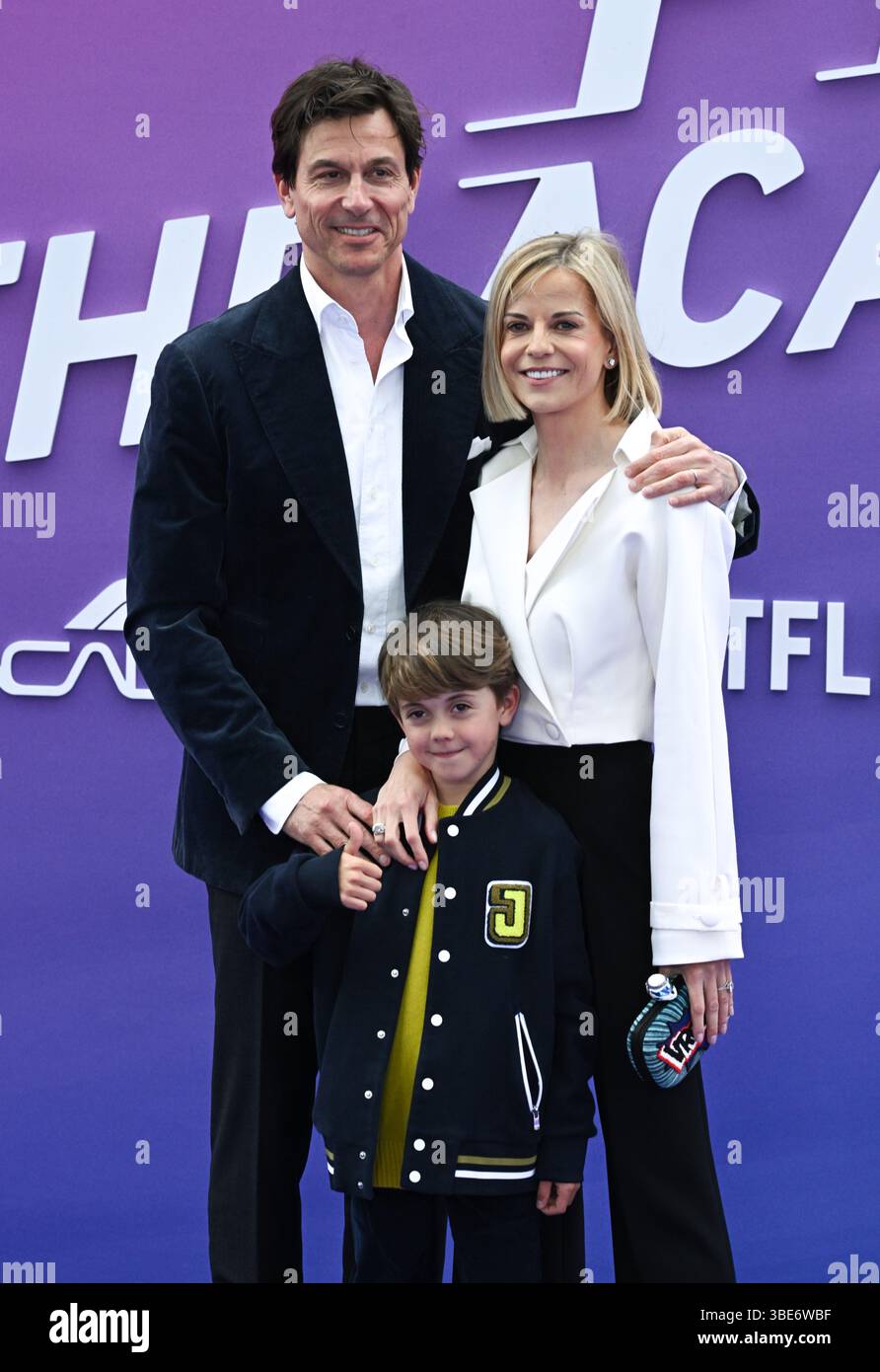 London, UK. May 27th, 2025. Toto Wolff, Jack Wolff and Susie Wolff ...