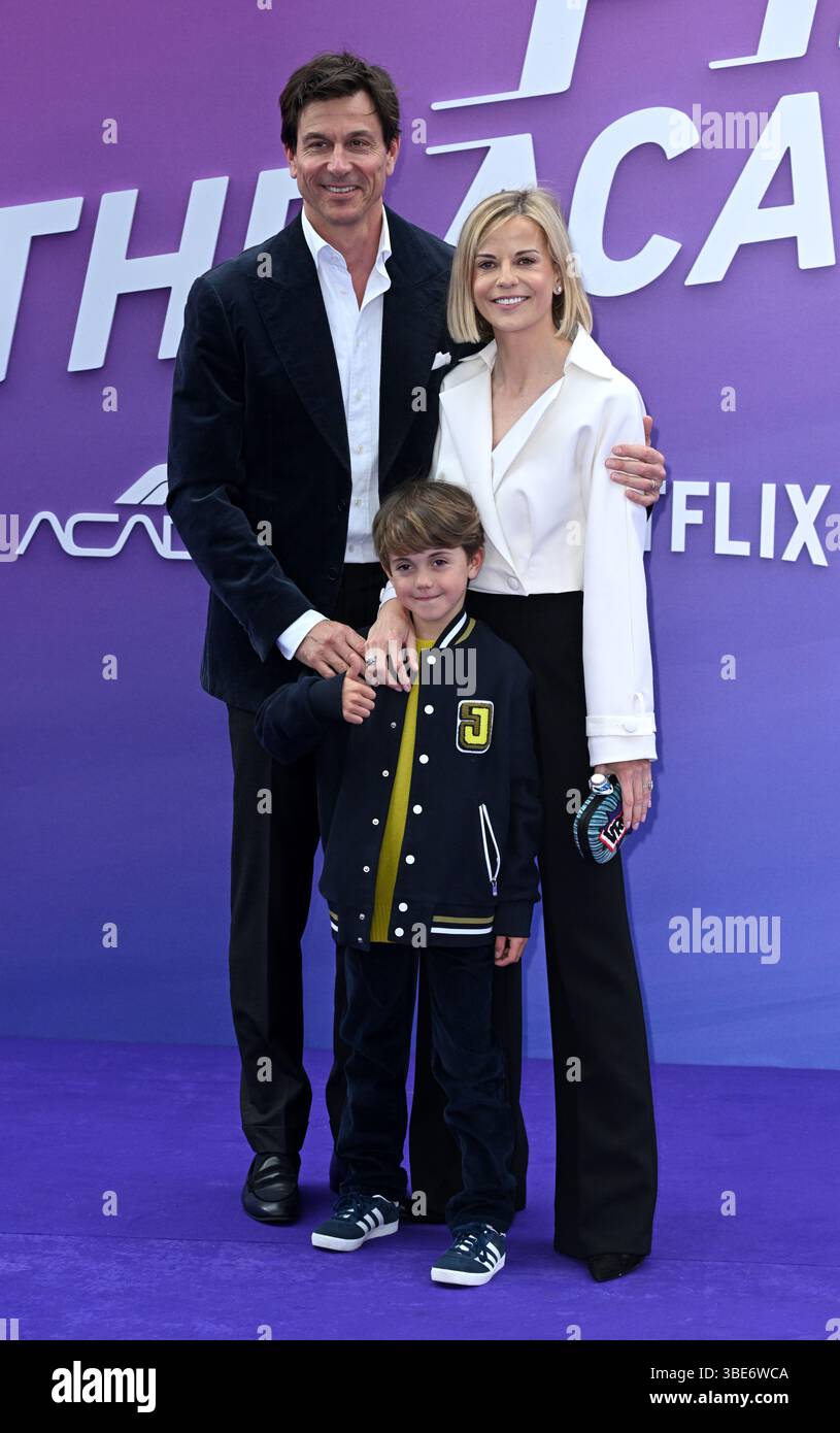 London, UK. May 27th, 2025. Toto Wolff, Jack Wolff and Susie Wolff ...