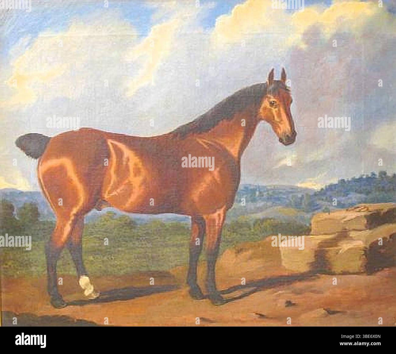 Joseph Dunn - A Hunter in a Landscape signed 'J Stock Photo - Alamy