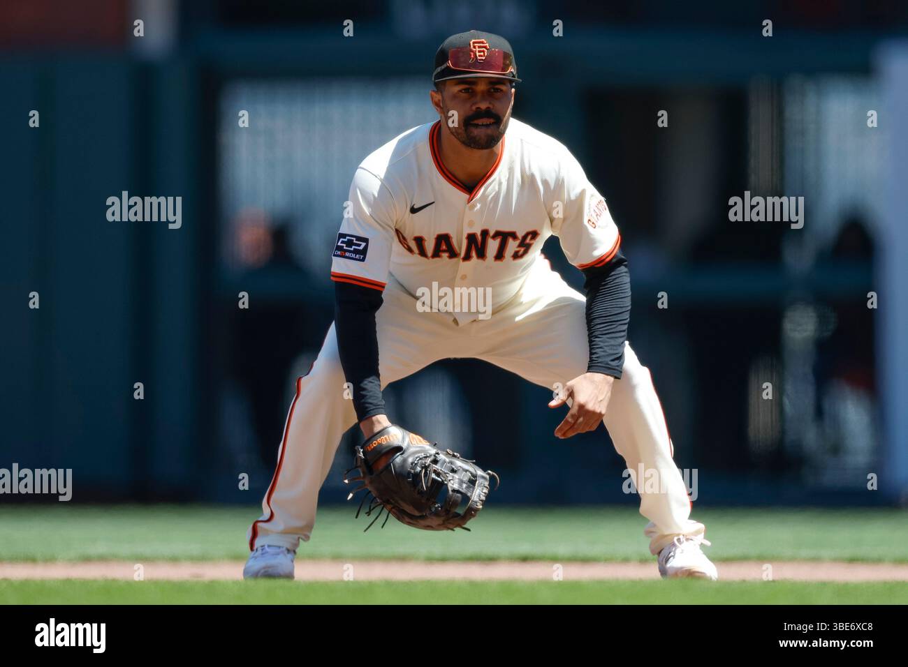LaMonte Wade Jr. #31 of the San Francisco Giants in defensive position ...