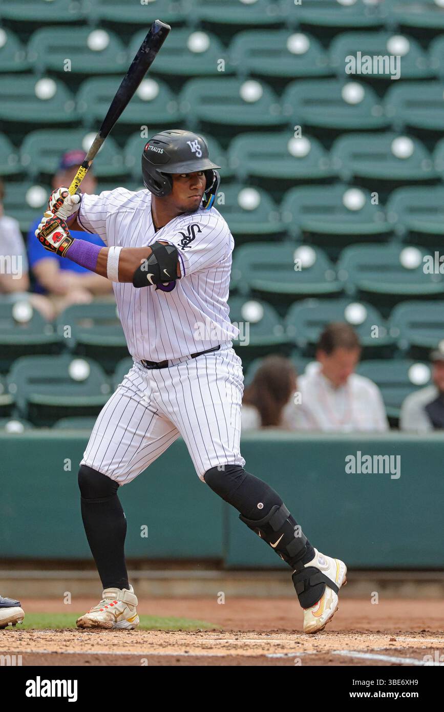 Winston-Salem, NC: Winston-Salem Dash first base Luis Pineda (30) readies to hit in the second ...