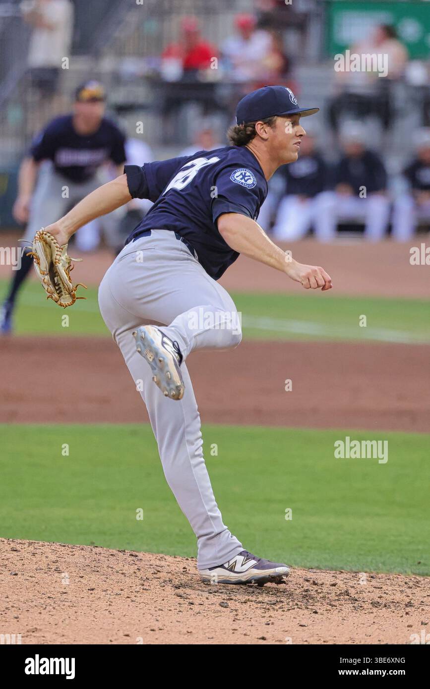 Winston-Salem, NC: Hudson Valley Renegades pitcher Hayden Merda (28 ...