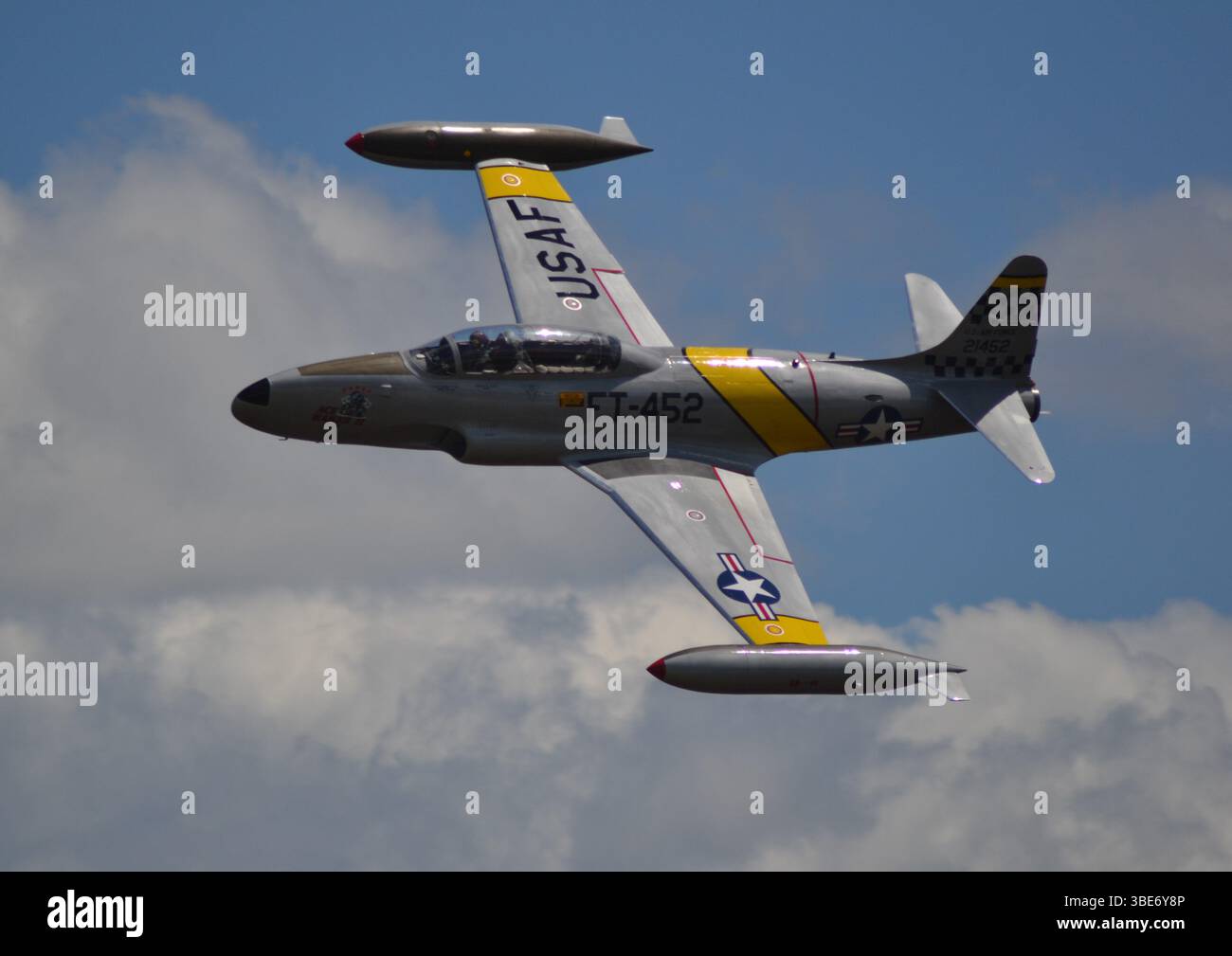 Canadair CT-133 Silver Star jet trainer aerial display, Rhode Island ...