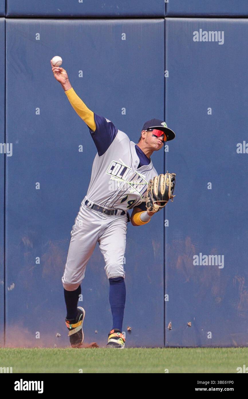Kannapolis, NC: Columbia Fireflies center field Asbel Gonzalez (19 ...