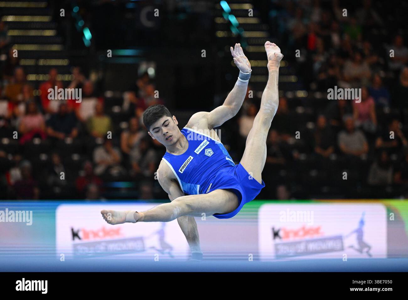Leipzig, Germany. 27th May, 2025. Yumin Abbadini (ITA) floor during Men ...