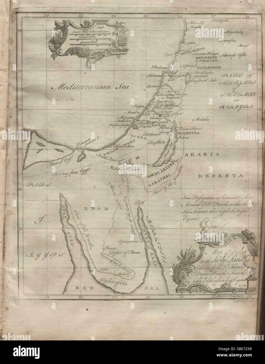 Josephus, Map of Judea or the Holy Land collected from DR. Shaws ...