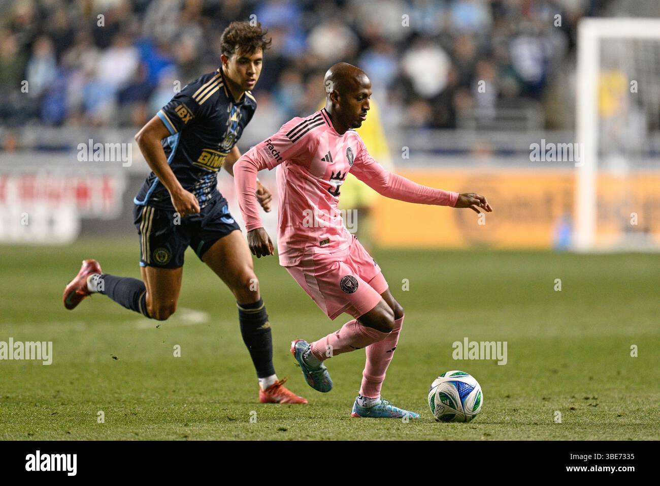 CHESTER, PA - MAY 24: Inter Miami midfielder Fafa Picault #7 dribbles ...