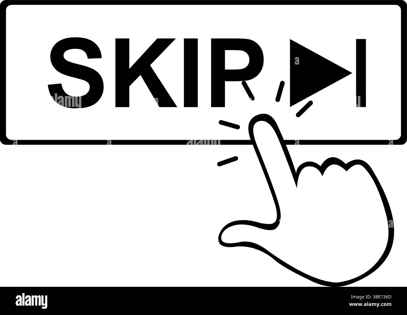 vector illustration drawing black and white icon hand pressing digital ...