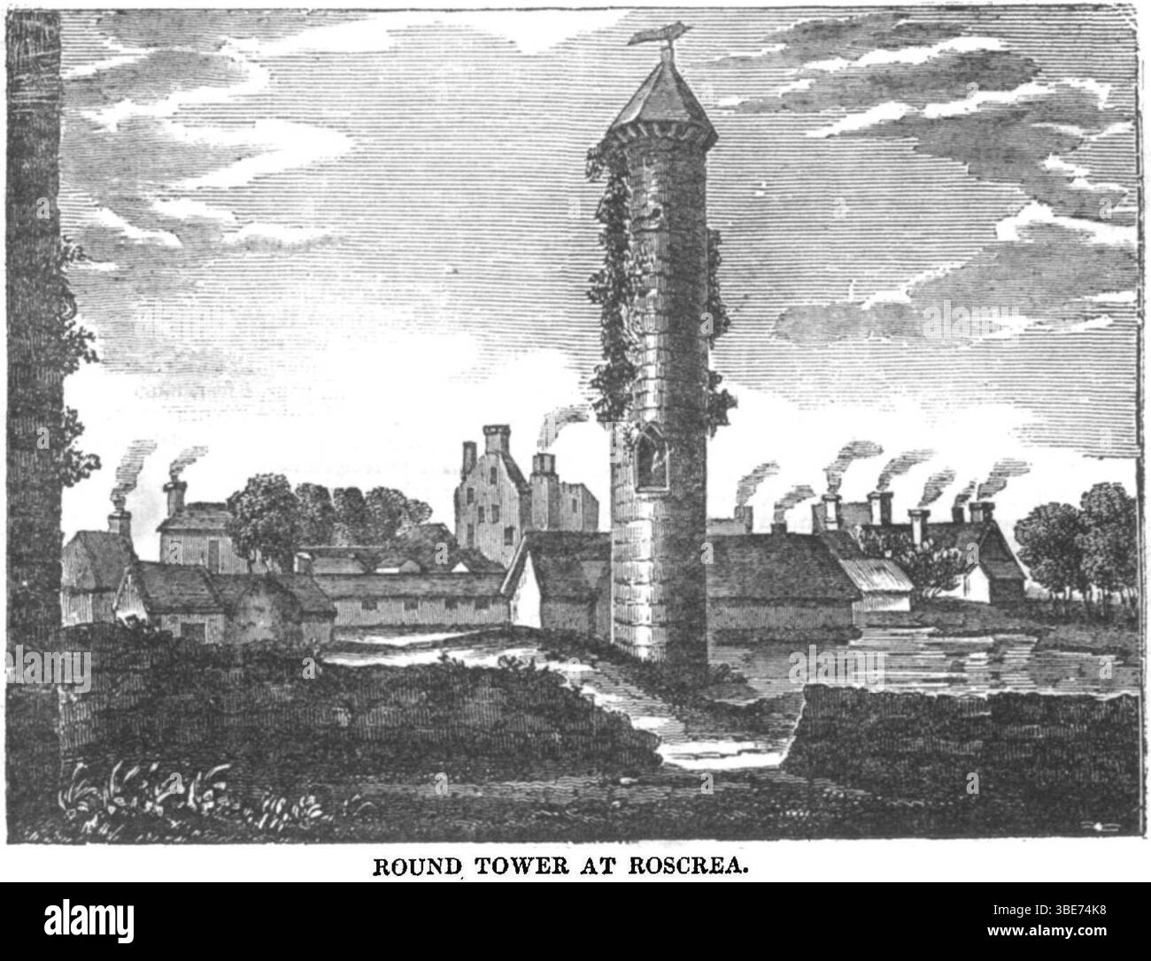 Round Tower at Roscrea, 1835 Stock Photo - Alamy
