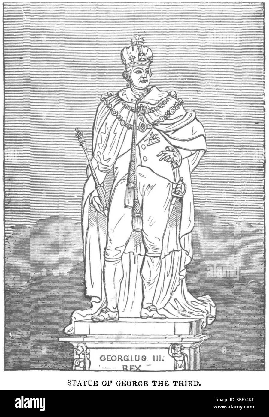 Statue of George the Third, House of Lords, Dublin, 1835 Stock Photo ...
