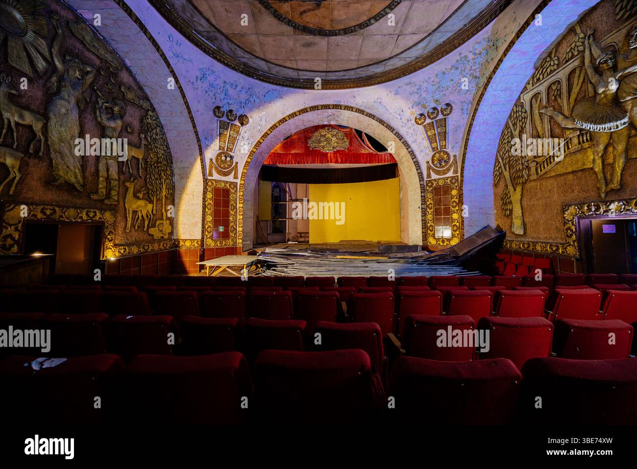 Old abandoned soviet theater in Astradamovka Stock Photo - Alamy
