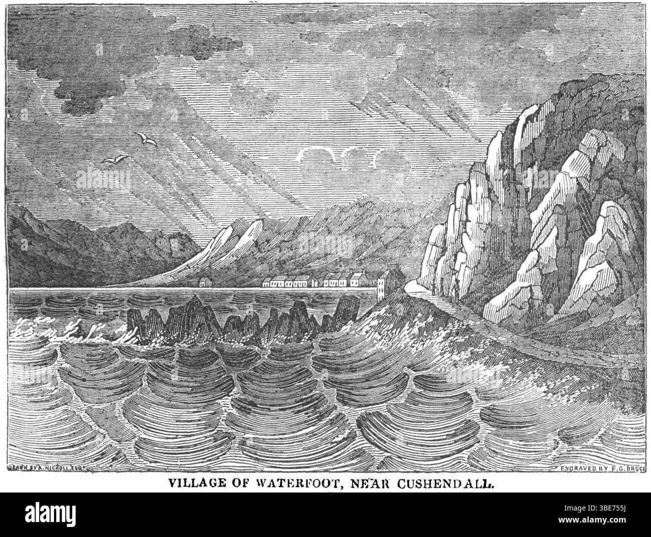 Village of Waterfoot, near Cushendall, 1834 Stock Photo - Alamy
