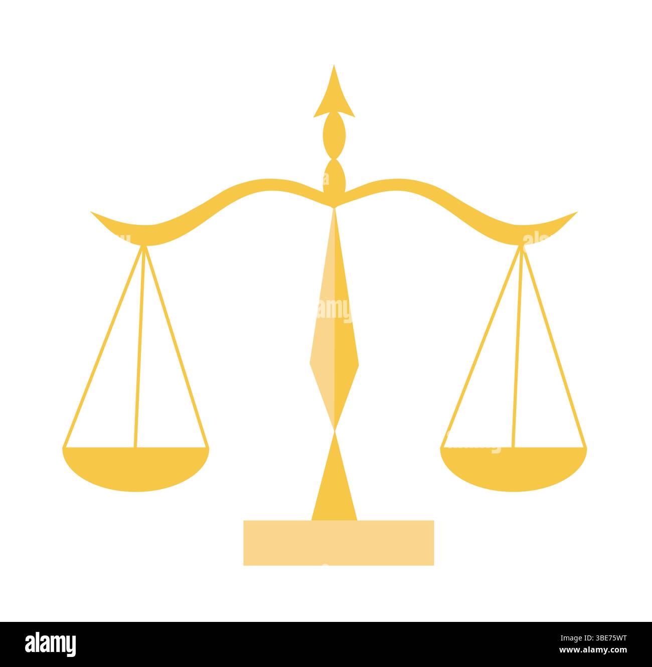 Golden scales silhouette. Symbol of justice. Constitution and code of laws. Legal deals and ...