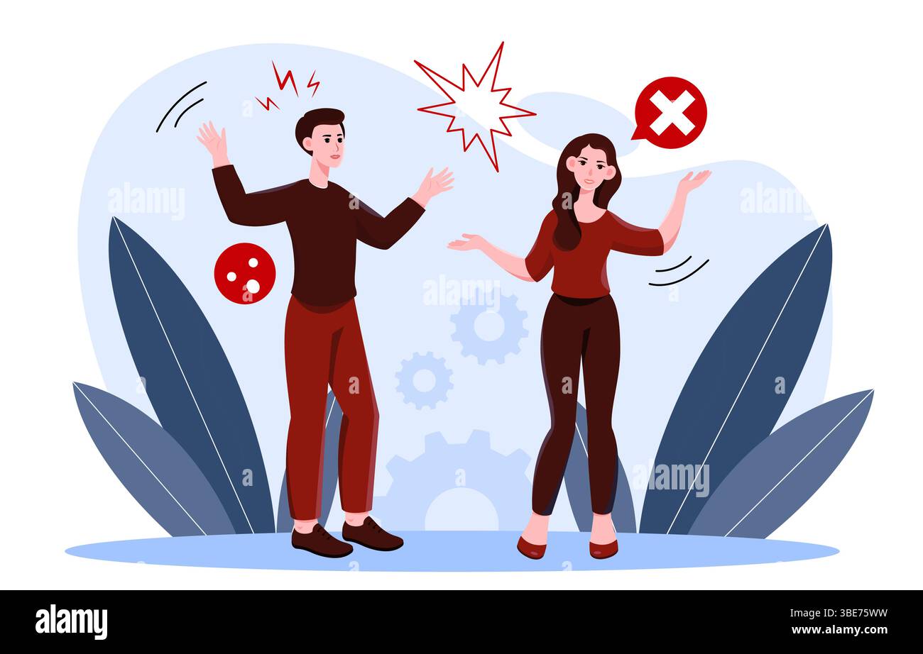 People misunderstand each other. Man and woman have communication ...