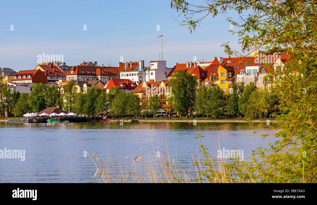 Elk, Poland - May 3, 2024: Panoramic view of Elk town with historic ...