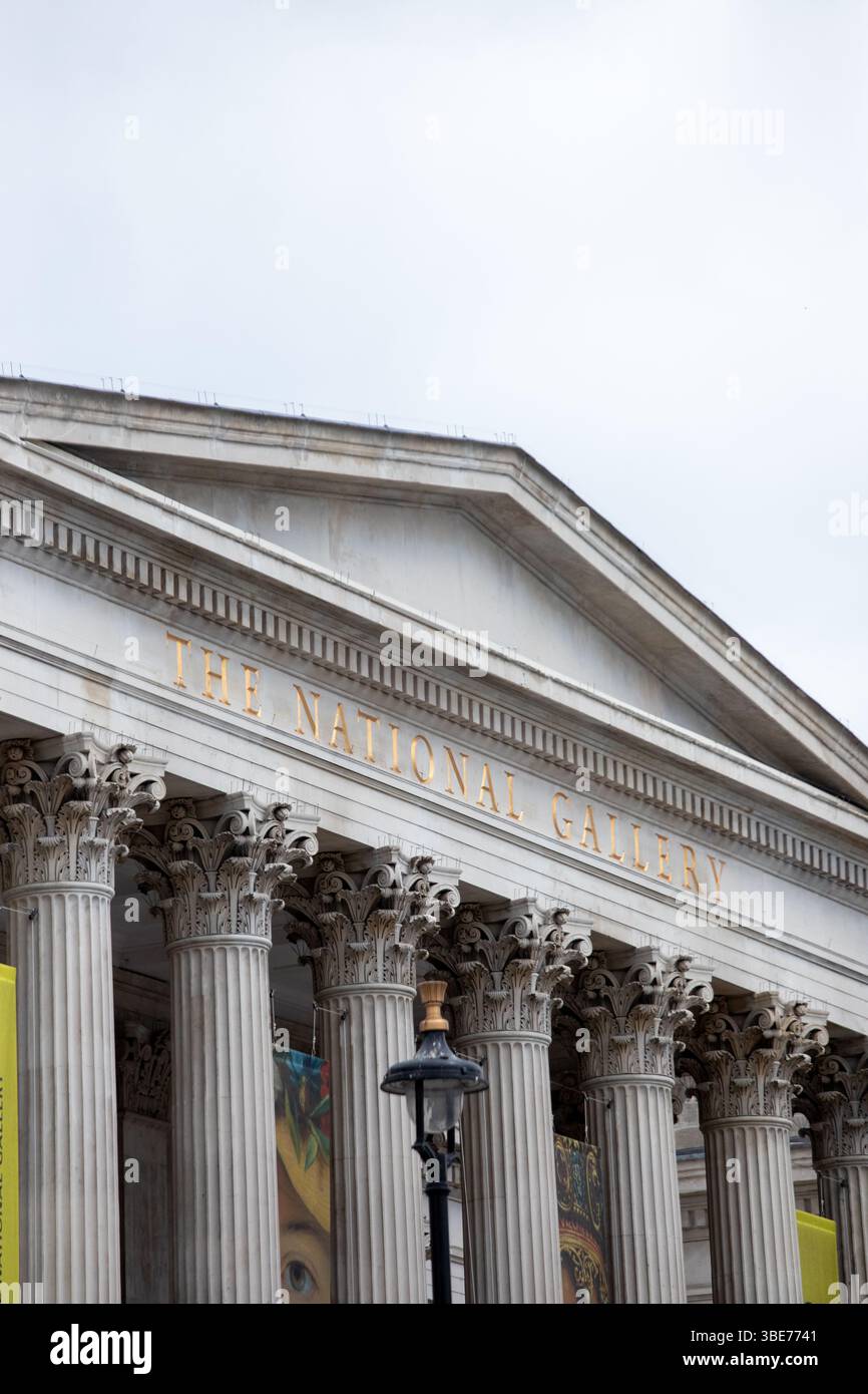 Close-up of the National Gallery's facade featuring Corinthian columns ...