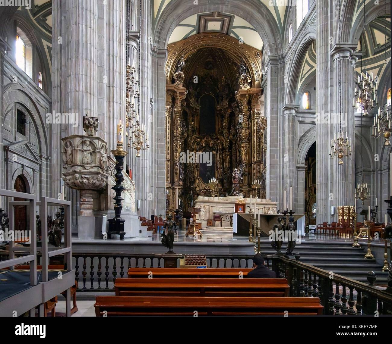 Mexico city metropolitan cathedral interior hi-res stock photography ...