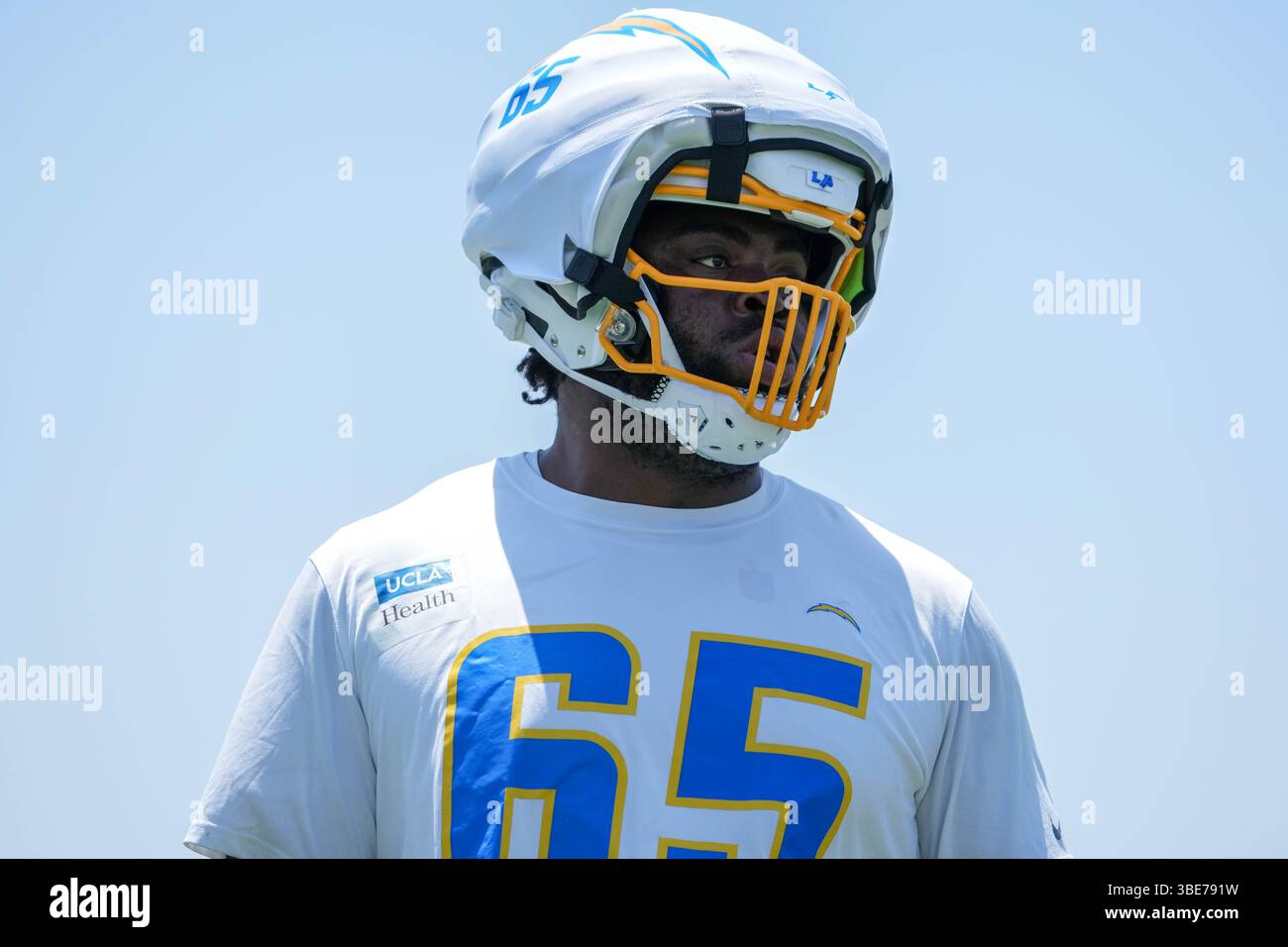 Los Angeles Chargers tackle Corey Stewart (65) during organized team ...