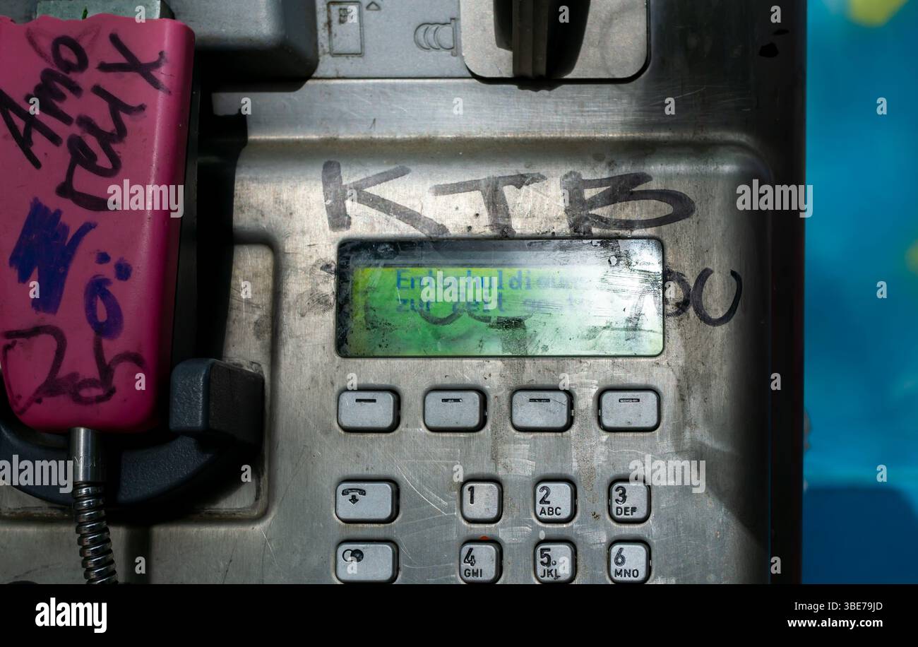 Old Telekom public phone in Berlin showing "Sorry, currently out of ...