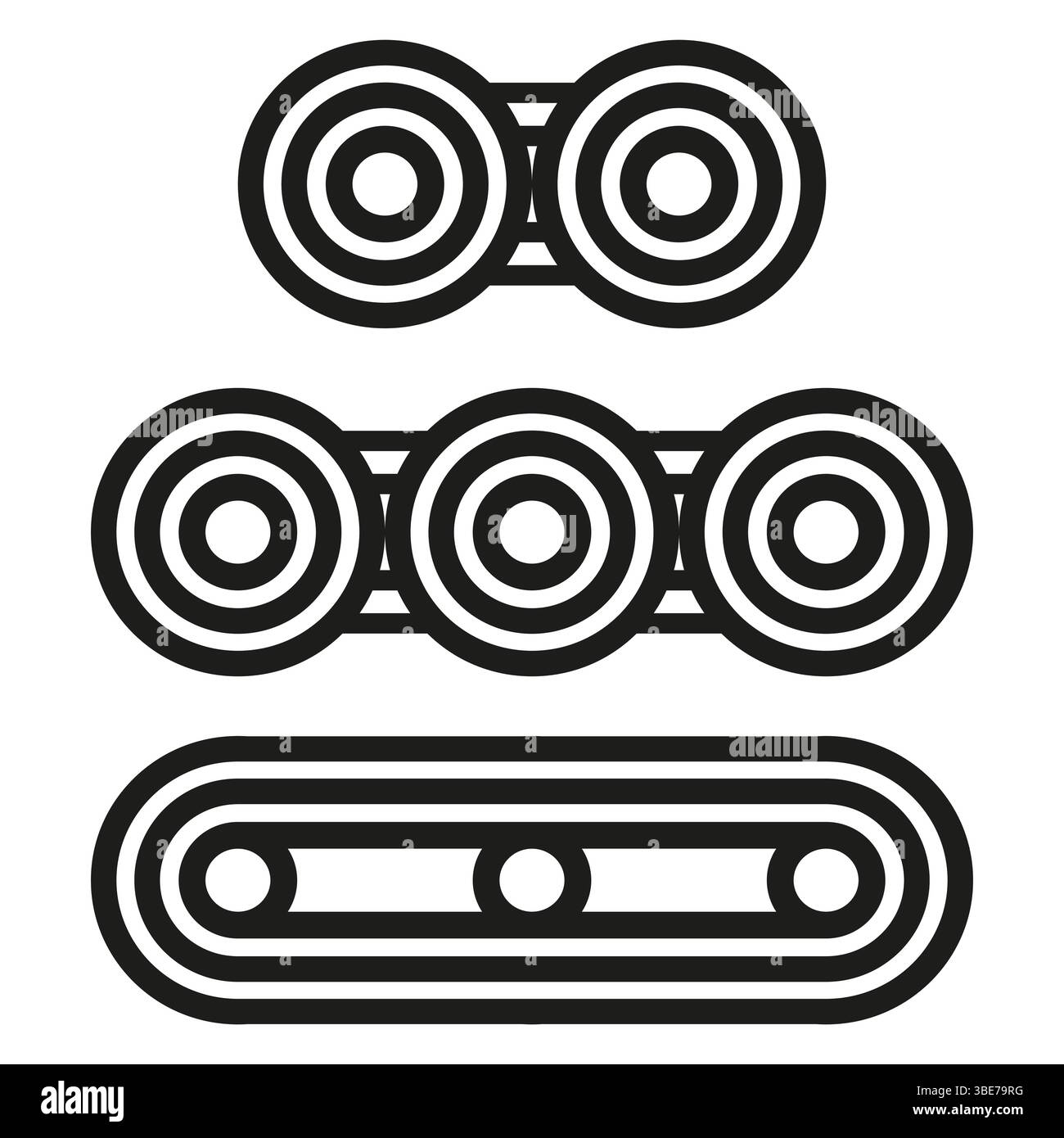 Mechanical circle icon. Industrial roller shape. Vector belt element ...