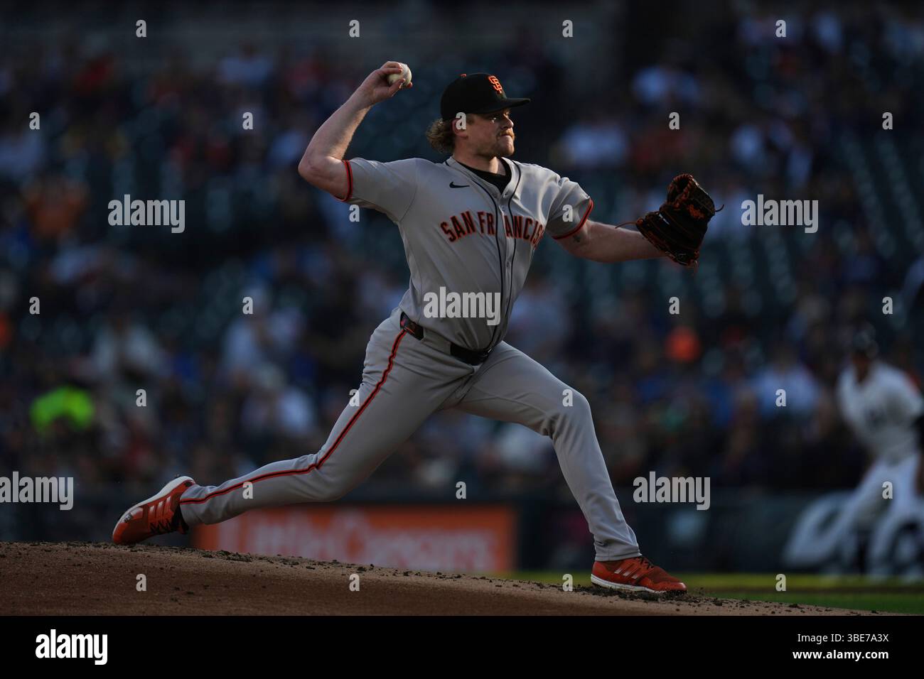 San Francisco Giants pitcher Logan Webb throws against the Detroit ...