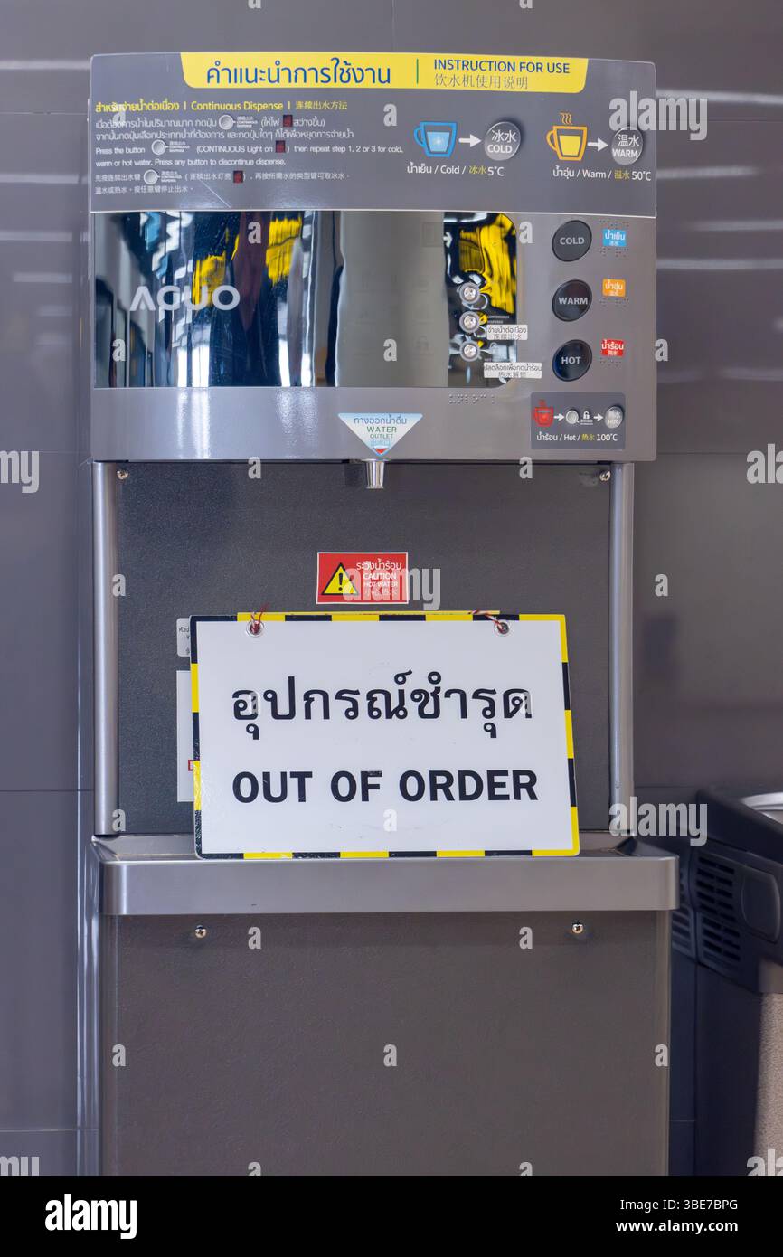 BANGKOK, THAILAND, APR 28 2025, A public water machine with specific ...