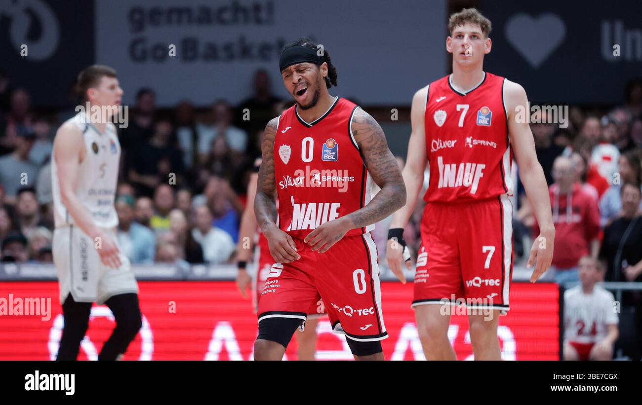 Im Bild: Mike Lewis II (Wuerzburg Baskets, 0), Enttaeuschung 27.05.2025 ...