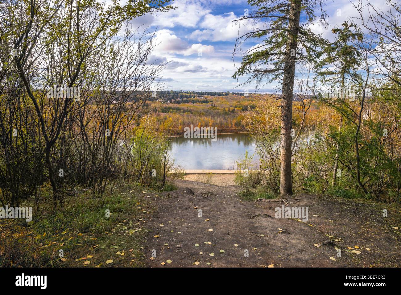 View to the Sir Wilfrid Laurier Park, Edmonton, Alberta in fall season ...