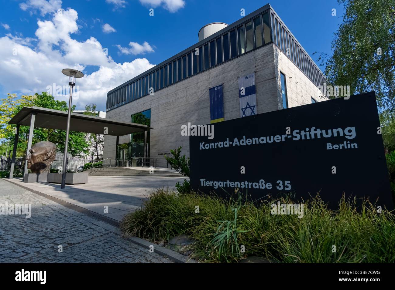 Main entrance of the Konrad-Adenauer-Stiftung political foundation with ...