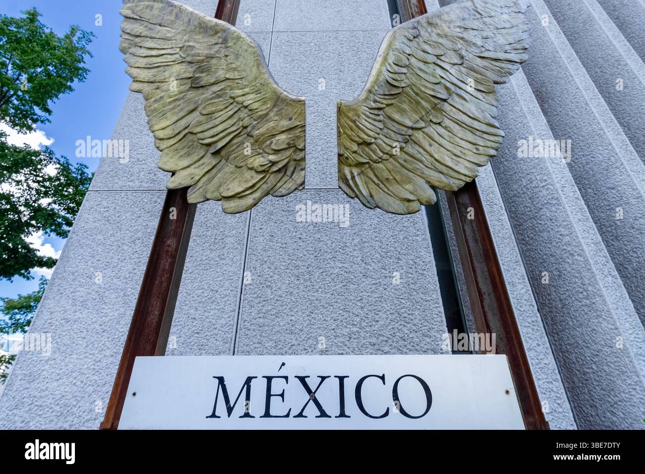 Bronze “Wings of Mexico” sculpture by Jorge Marín outside the Mexican ...