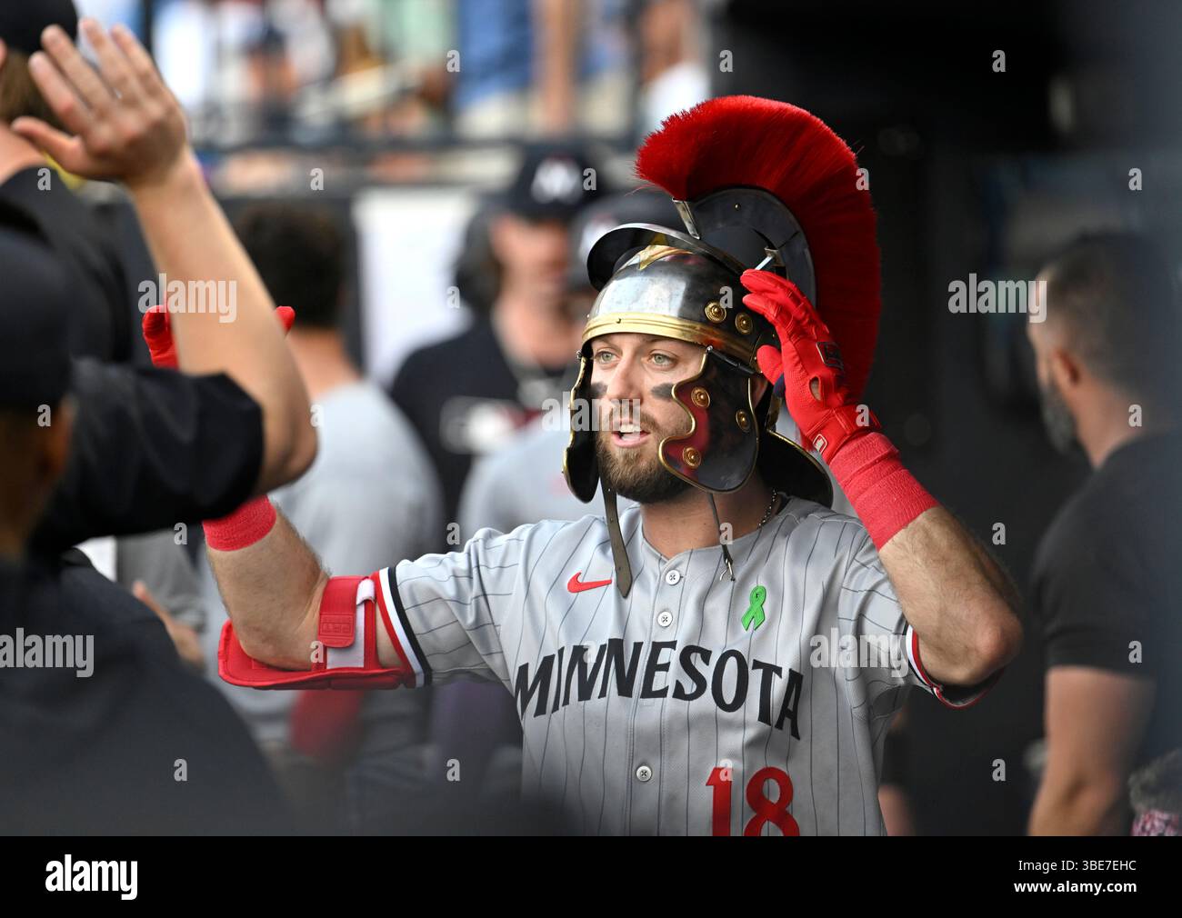 Minnesota Twins Kody Clemens (18) celebrates his home run during the ...