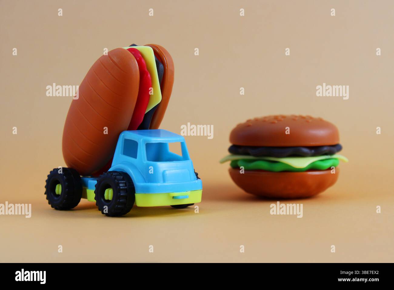 Food delivery and distribution, truck transporting a sandwich Stock ...