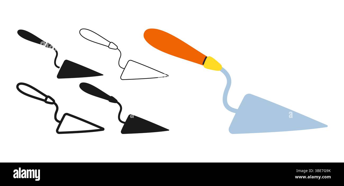 Cement trowel or builders spatula icon symbol set. Trowel symbol ...