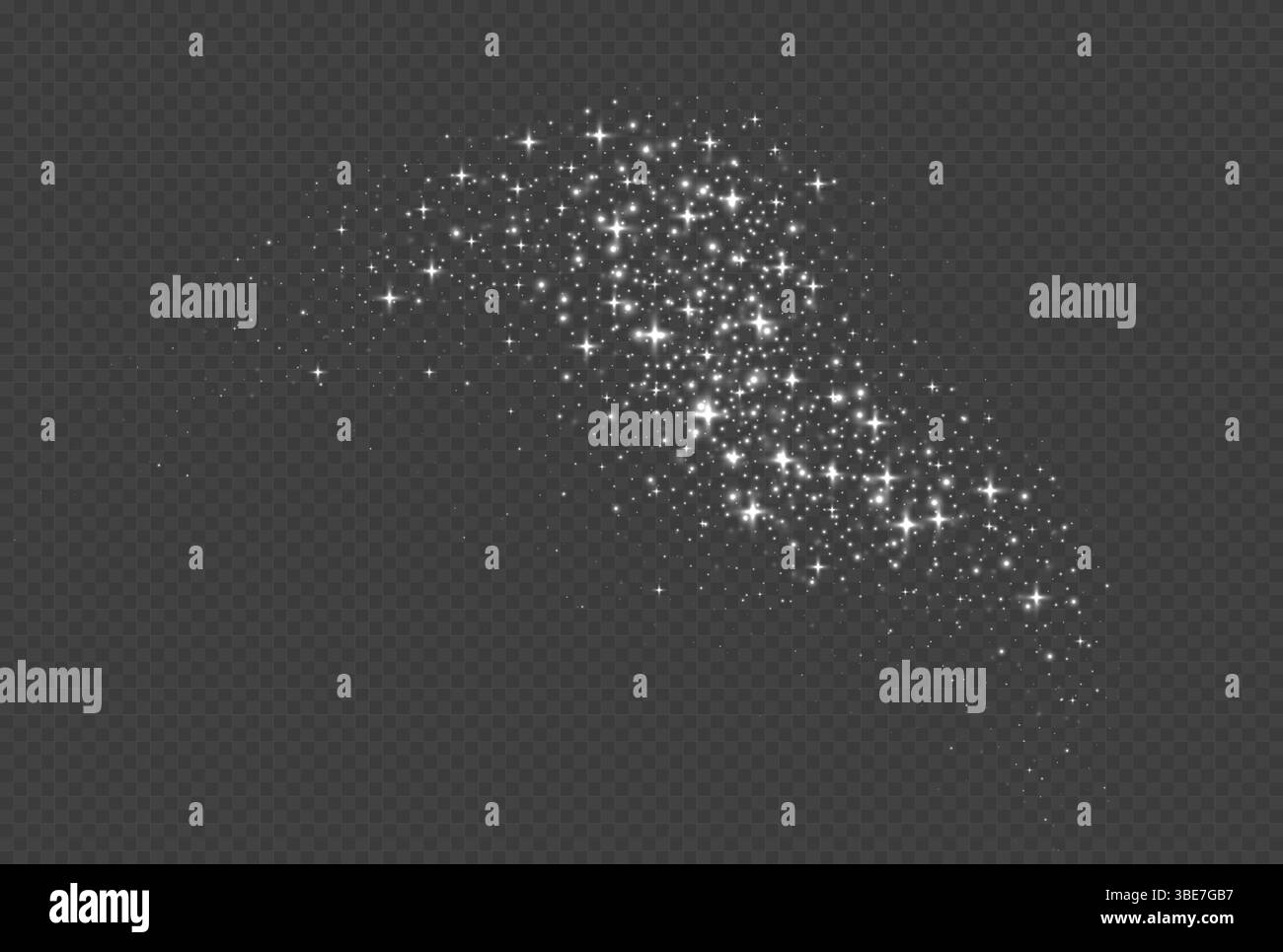 White sparkling stars, shiny particles light effect, transparent flying stardust texture Stock ...
